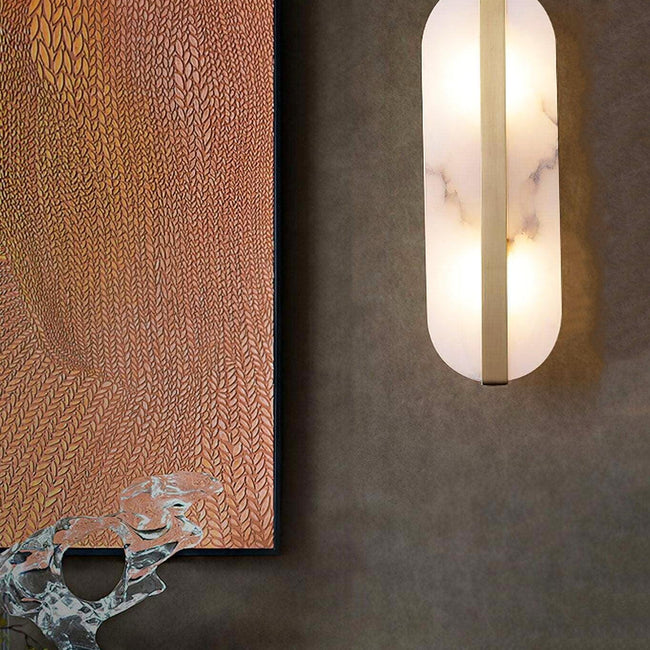 Alabaster Stone Brass Wall Lamp – Vidirlighting