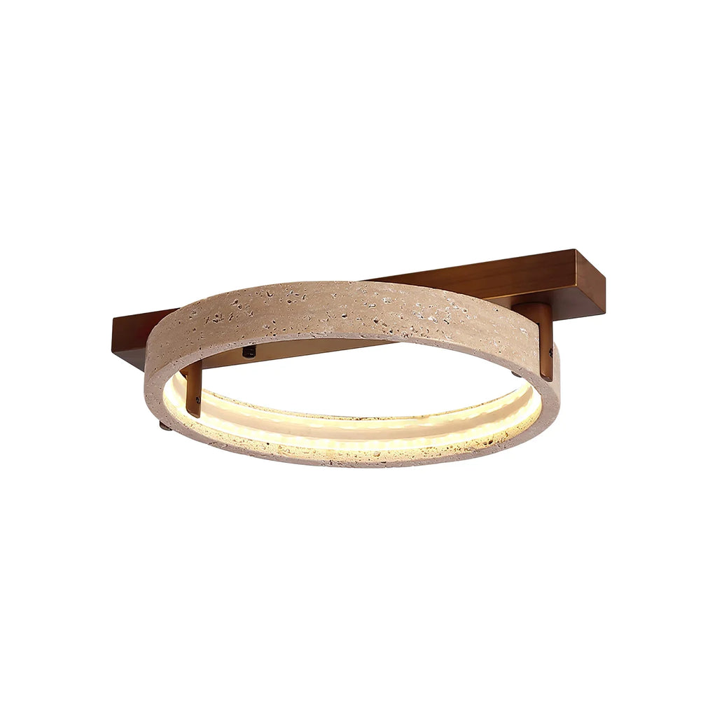 Ring Horizon Travertine Ceiling Lamp