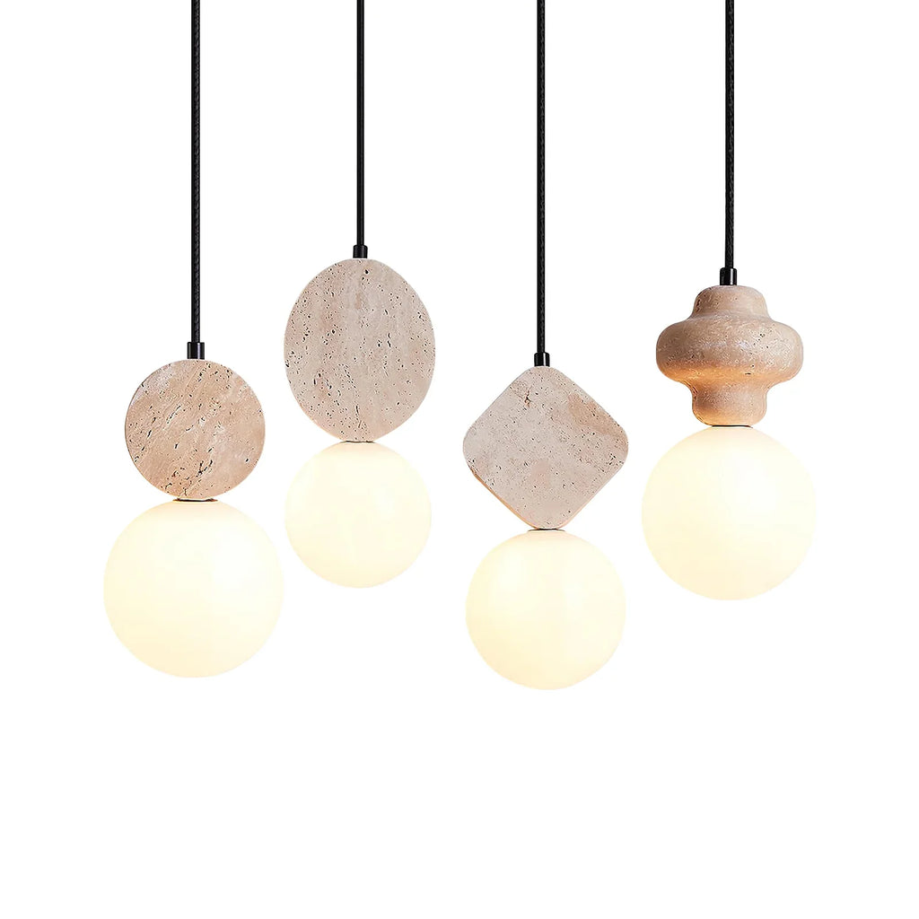 Travertine Cenari Sculpture Pendant Lamp